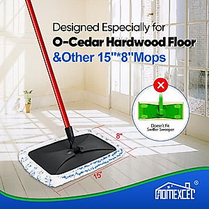 HOMEXCEL Reusable Microfiber Mop Pads Compatible with O-Cedar Hardwood Floor'N More Microfiber Mop-Mop Head Pads Refills for Wet and Dry Use-2 Pack
