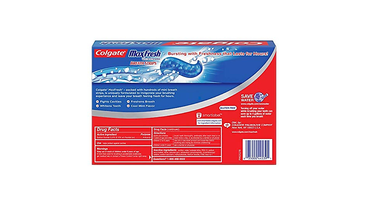 Colgate Max Fresh Toothpaste with Mini Breath Strips - Cool Mint