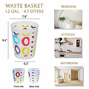 Bathroom Accessory Set 2-Pieces Plastic Wastebasket & Toilet Brush Holder (Pop)