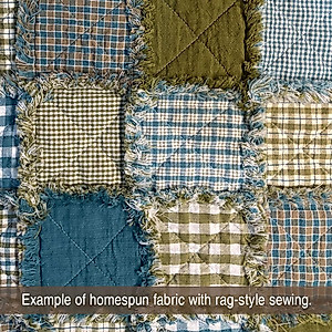 Sage Green 5 Mini Buffalo Plaid Homespun Cotton Fabric by JCS - Sold by The Yard