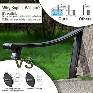 Sophia & William Outdoor Chairs Set of 4, Patio Chairs with Breathable Textilene Fabric and Heavy-Duty Iron Frame, Good for Lawn Garden Backyard Deck 350 lbs Capacity