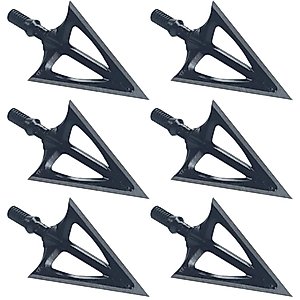 JIANZD Broadheads 100 Grain Fixed Blades Stainless Steel Hunting Broadhead Arrow Tips Pack of 6 Pcs Archery Arrow Heads for Crossbow Recurve Bow and Compound Bow