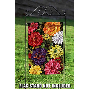 Toland Home Garden 112064 Zippy Zinnias Spring Flag 12x18 Inch Double Sided Spring Garden Flag for Outdoor House summer Flag Yard Decoration