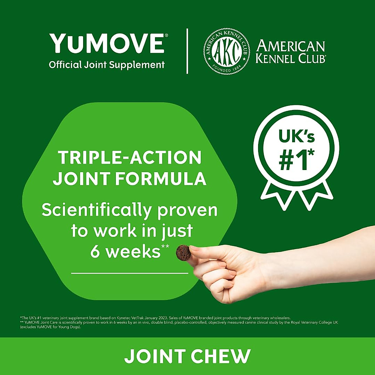 Lintbells YuMOVE Joint Supplement Dog Chews - Contains Glucosamine, Green Lipped Mussel - Natural Relief from Hip Ache, Stiff Joints - 1 Month’s Supply (Small & Medium)