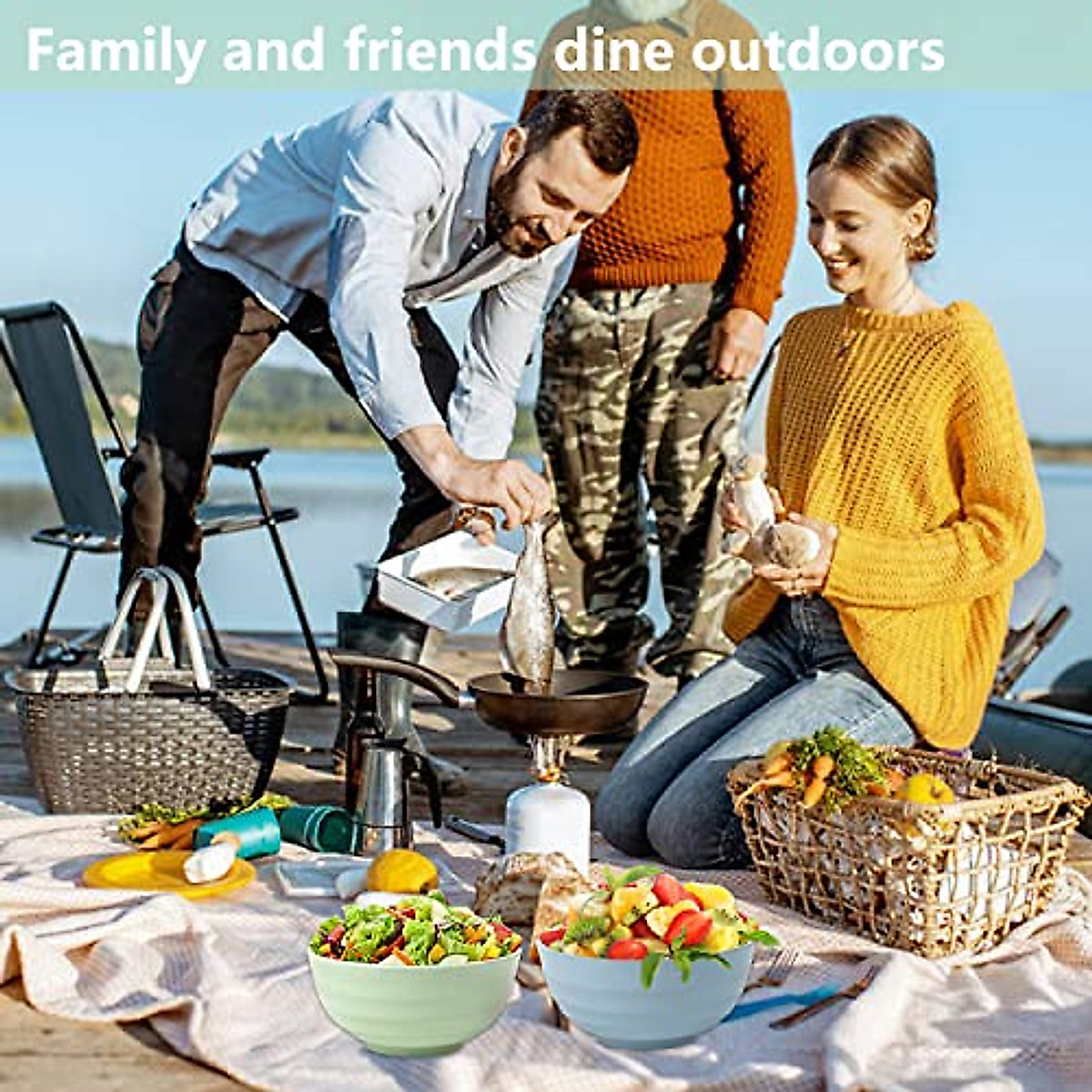 Numkey 60 oz [Set Of 6] Large Cereal Bowls, Wheat Straw Bowls, Salad bowls, Soup bowls, Unbreakable Oversized Bowl Dishwasher & Microwave Safe BPA Free Cereal Bowls for kitchen (Multicolor)