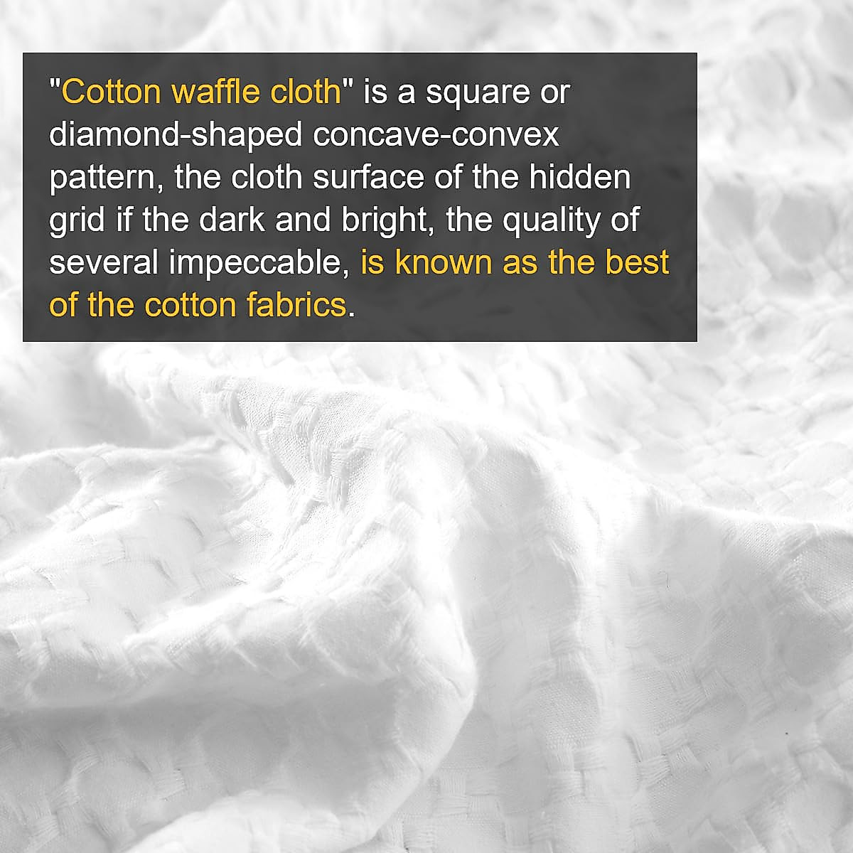 STWIENER 100% Cotton Waffle Weave Duvet Cover Set King Size - Comforter Covers Soft Textured Bedding Sets for All Season - 3 Pieces Includes 1 Duvet Cover with and 2 Pillow Shams(White, 104"x90")