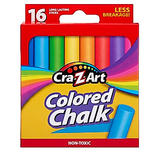 Cra-Z-Art Classic Colored Chalk, Assorted Colors, Pack Of 16 Pieces