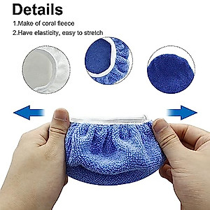 Moicstiy 40 Pcs Polishing Bonnet Pads Buffer Pads Cover (5-6 Inch) Car Polisher Bonnet Microfiber Bonnet Waxing Bonnet Including 24 Microfiber 8 Plush 8 Non Woven for Car Polisher