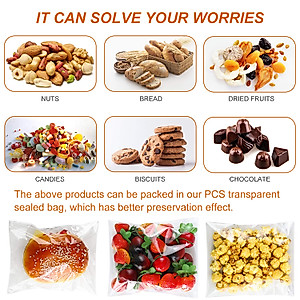 800 PCS Clear Re-sealable Cello/Cellophane Bags 3 Sizes with 4×6, 5×7, 6×9 Inch Good for Bakery, Snacks, Candle, Soap, Cookie, Jewelry, Cards