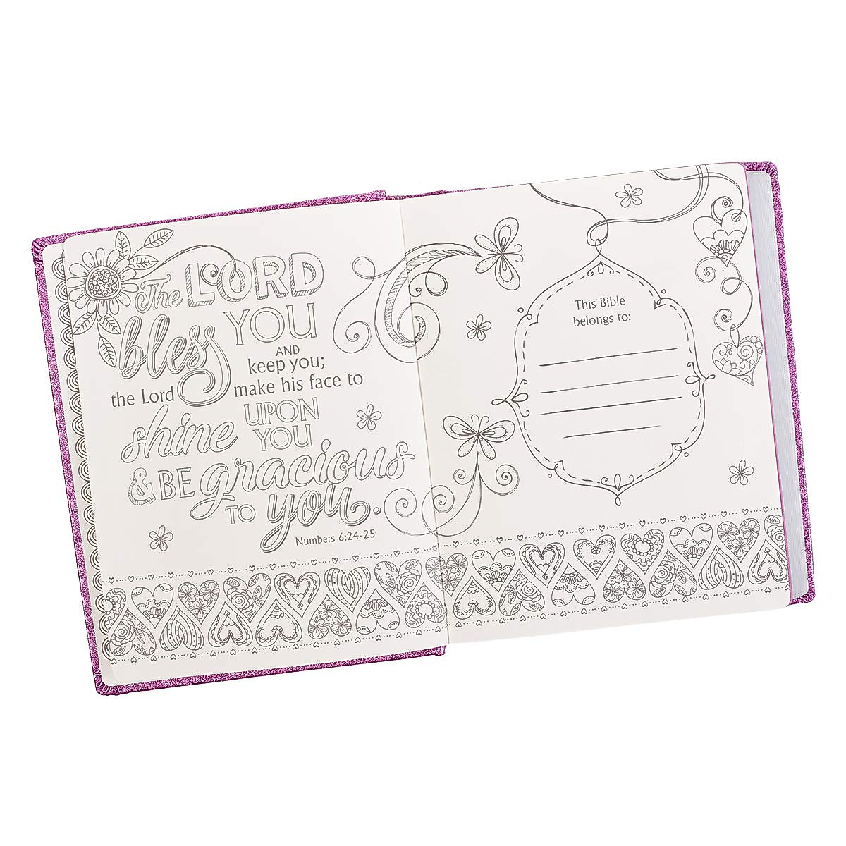 ESV Holy Bible, My Creative Bible For Girls, Hardcover w/Ribbon Marker, Illustrated Coloring, Journaling and Devotional Bible, English Standard Version, Purple Glitter