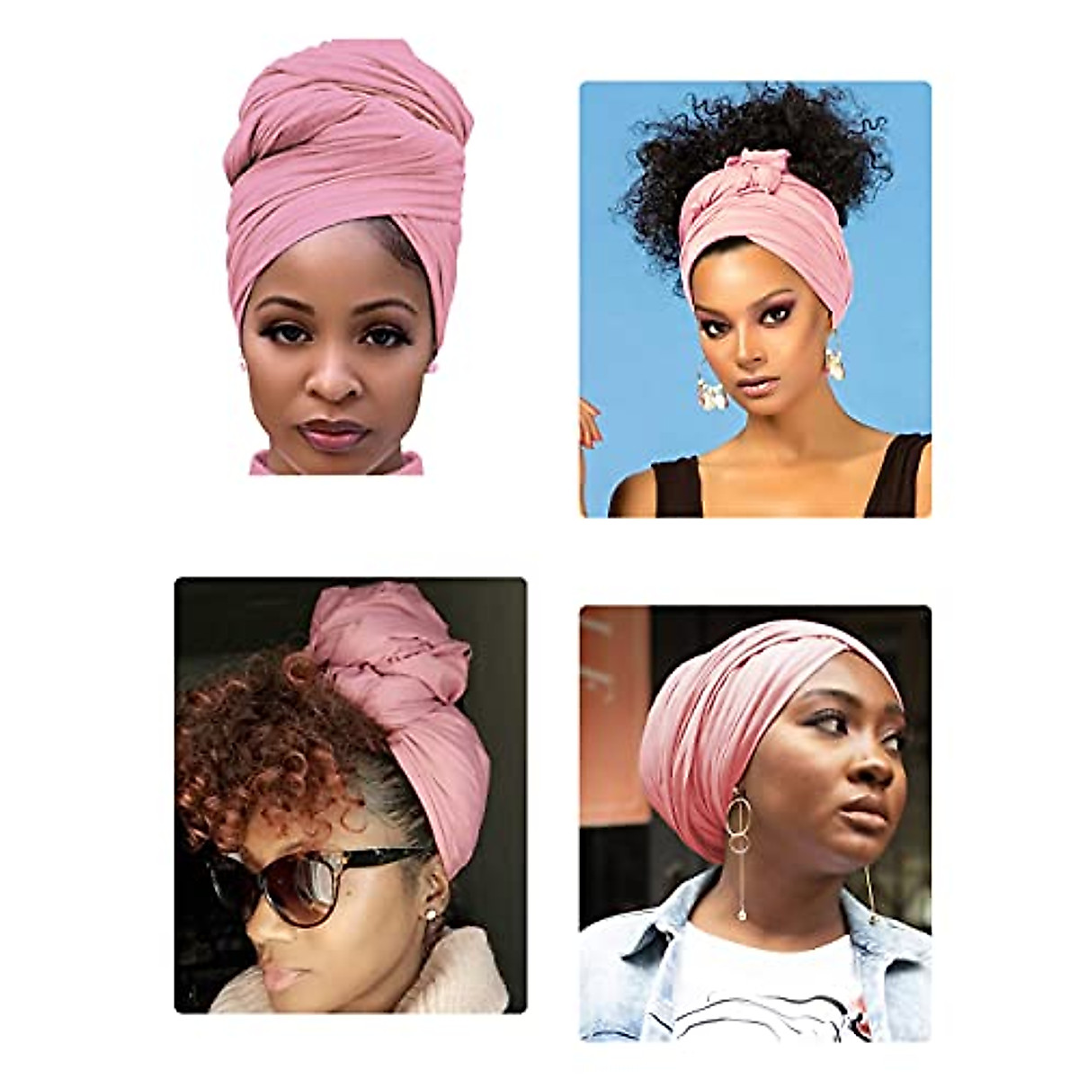 Harewom 3PCS Head Wraps for Black Women Turban Headwraps Stretchy African Hair Wraps Soft Jersey Head Scarf Tie Headbands Pack for Dread Locs Natural Hair