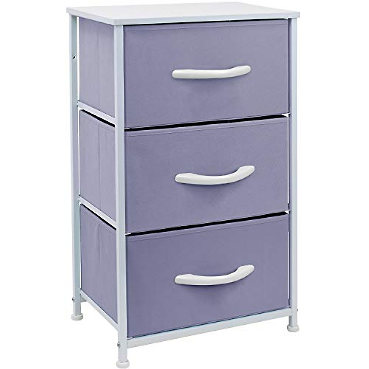 Sorbus Kids Dresser with 8 Drawers and 3 Drawer Nightstand Bundle - Matching Furniture Set - Storage Unit Organizer Chests for Clothing - Bedroom, Kids Rooms, Nursery, & Closet (Purple)