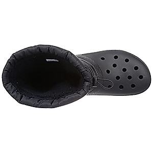 Crocs Unisex Classic Lined Neo Puff Fuzzy Winter Boots Snow Black, Numeric_7 US Women