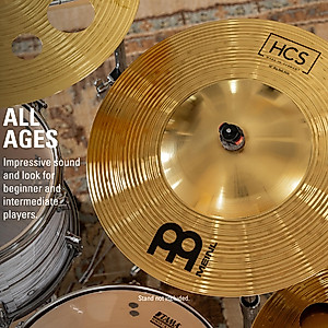 Meinl Cymbals HCS 18” Big Bell Ride Cymbal for Drum Set — Made in Germany — Traditional Finish Brass, 2-Year Warranty (HCS18BBR)