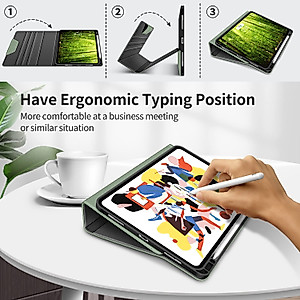 H HOLIMET Case for iPad Pro 12.9 2022 6th/5th/4th/3rd Generation 2021 2020 2018 with Pencil Holder Shockproof Folio Cover for iPad Pro 12.9 inch, Auto Sleep/Wake, Vegan Leather