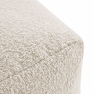 POLY & BARK Metz Pouf in Crema White Boucle