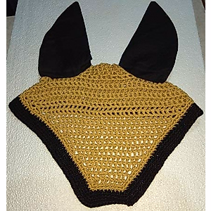 A C Horse Ear Net Crochet Fly Veil Equestrian Fly Bonnet/Veil/mask Standard Size
