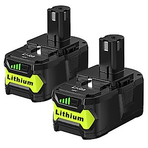 BiBiSi 2 Pack 7.0Ah 18V Replacement Battery for Ryobi 18V Battery, Lithium-Ion Battery Compatible with Ryobi ONE+ 18V P108 P102 P103 P104 P105 P107 P109 P190 P122