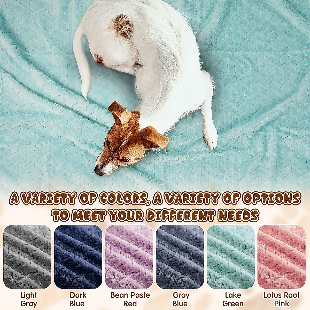 Reginary 6 Pieces Pet Fluffy Dog Blanket, Soft Warm Fuzzy Blankets for Small Medium Large Pet Plush Fleece Throws Puppy Kitten Sleep Mat Bed Covers for Dog Cat Animals, 24 x 32 Inch