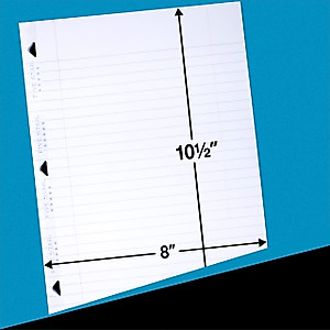 Five Star Loose Leaf Paper, 3 Pack, 3 Hole Punched, Reinforced Filler Paper, Wide Ruled Paper, 10-1/2" x 8", 100 Sheets/Pack (38033)