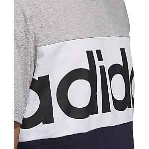 adidas Men’s Essential Colorblock Tee, Medium Grey Heather/Legend Ink/White, Medium