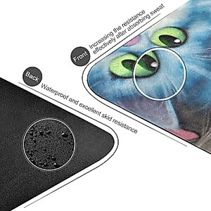 GOODOLD Cute Cats Yoga Mat, 71 x 26 Inch Non-slip Yoga Mats Folding Travel Exercise Mat Indoor Outdoor Gym Pilates with Storage Bag for Women Men