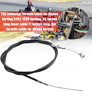 MRELC Universal Throttle Cable Compatible with Manco Go Kart 8252-1390 Go Cart，wire 71" With 63" Casing，Two sets of throttle cable for karting