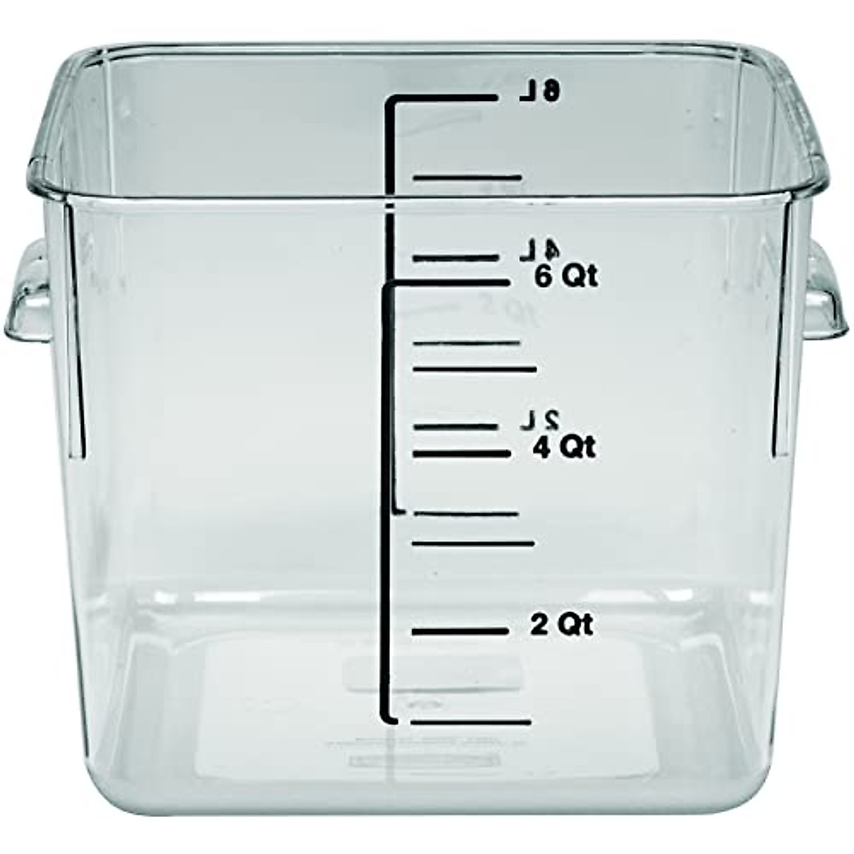 Rubbermaid Commercial Products Plastic Space Saving Square Food Storage Container For Kitchen/Sous Vide/Food Prep,Lids not included (Sold separately), 6 Quart, Clear (Fg630600Clr)