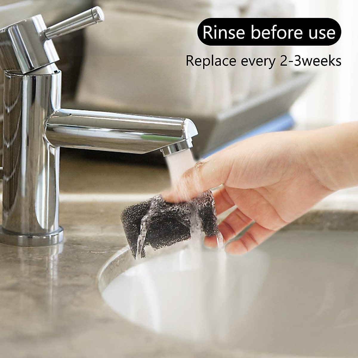 Comsmart Cat Fountain 6 Sponge Filters Replacement, Pet Dog Fountain Sponge Foam Filters for Round and Cubic Stainless Steel Top Cat Water Fountain Automatic Drinking Water Dispenser