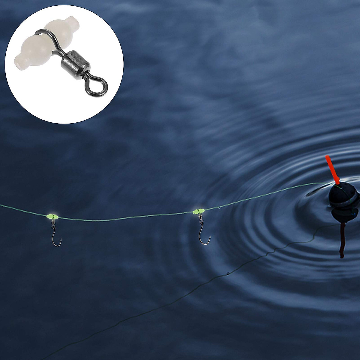 BESPORTBLE Luminous Gourd Swivel Luminous Swivels Connector Fishing Swivels Connector Fishing Barrel Swivel Fishing Rolling Swivels Tackle Accessories Fishing Hooks Contactor