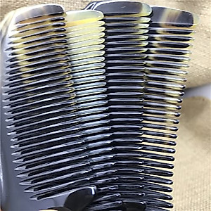 100% Handmade Anti-Static Natural Horn Comb - YOEIOCLR Thickened Handle Premium Quality Horn Comb- Professional hair care and Straighten Massage Comb(8.35in- Pack of 1)