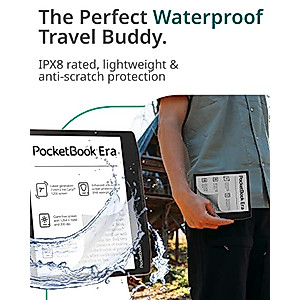 PocketBook Era E-Reader, Stardust Silver, 16GB | 7ʺ Glare-Free & Eye-Friendly Touch-Screen with E -Ink Technology | Waterproof | Text-to-Speech, Audio- & E-Book Reader | SMARTlight & Built-in Speaker