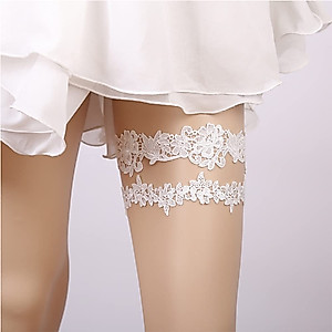 Lace Bridal Garter Set - 2 White Prom Garter Belts
