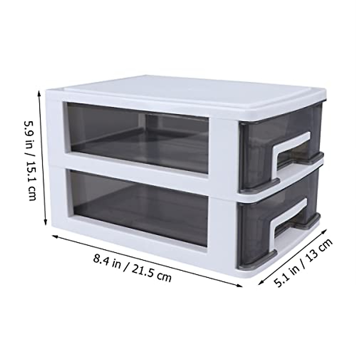 CLISPEED Plastic 2- Drawer Desktop Organizer Stackable Storage Drawers Dresser Storage Container Case Multi- Bin Storage Rack for Office Bedroom Bathroom Black
