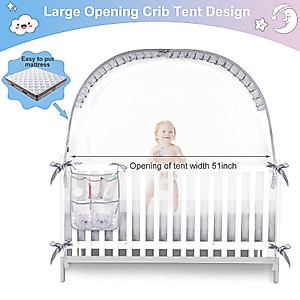 Crib Tents to Keep Toddler from Climbing Out Baby Safety Crib Tent Falls and Mosquito Bites Portable Baby Tents for Baby Cribs Sturdy & Stylish Infant Crib Topper