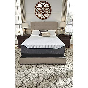 Signature Design by Ashley 14 Inch Elite Plush Mattress, Green Tea & Charcoal Infused Gel Memory Foam, California King