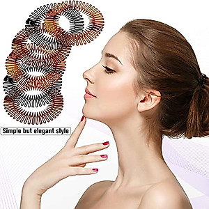 Shappy 9 Pieces Full Circular Stretch Comb Flexible Plastic Circle Comb Stretch Hair Comb Headband Hairband Holder for Women Girls, 3 Colors