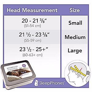 SleepPhones Effortless V8 Sleep Headphones by AcousticSheep | 24-hour Battery | Original Comfortable Bluetooth Headphones with Wireless Induction Charging (Medium, Nighttide Navy Breeze, US Wall Plug)