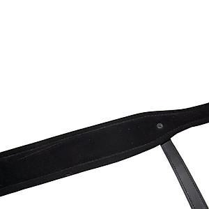 MUSIC FIRST Black Genuine Leather Super Wide Thick Comfortable 96 120 BASS Accordion Shoulder Strap Set Accordion Belt With FAST-ON BACK STRAP