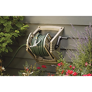 Suncast 100 ft. Portable Wall Mount Garden Hose Reel, Taupe