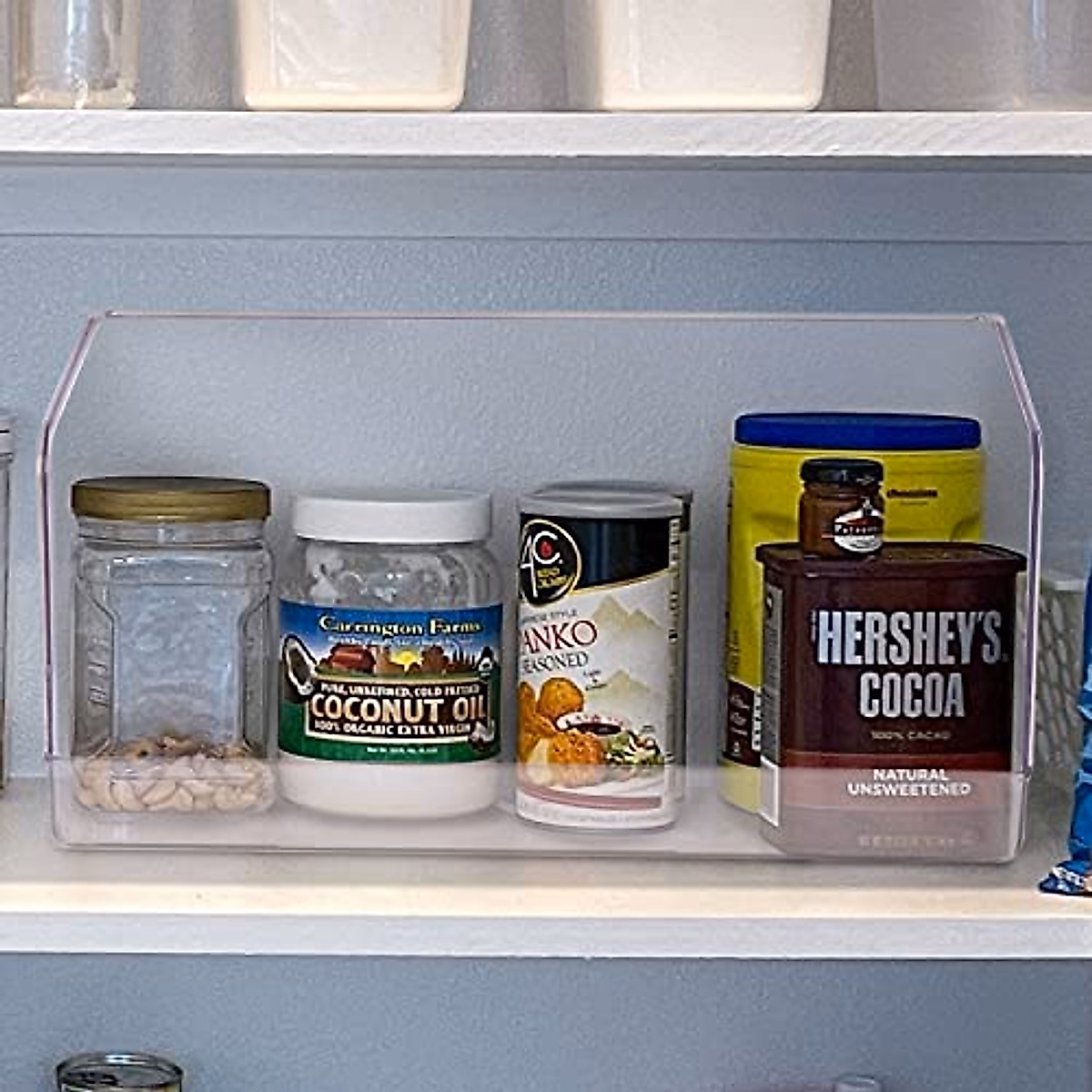 Emeril Lagasse Stackable Plastic Food Storage Organizer Bin Basket with Open Front for Household Kitchen Cabinets, Pantry, Offices, Closets, Bedrooms, Bathrooms 12.2" Wide, 2 Pack - Clear