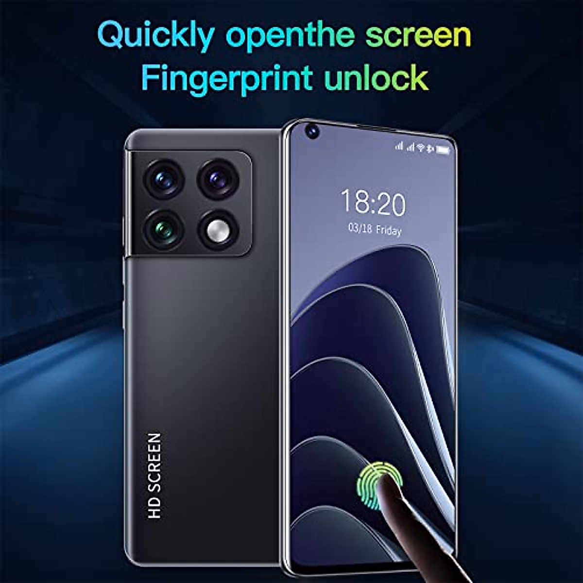 Unlocked Mobile Phones, Adnroid 8.1 Smart Phone 7.0 Inch Ultrathin HD Full Screen Phone, Dual SIM Unlocked Smartphones, 2G RAM+16GB ROM, 2MP+5MP Mobile Cell Phone, Gift for Friends (Black)