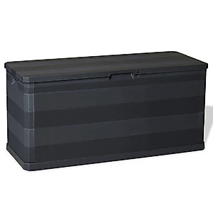 vidaXL Outdoor Storage, Deck Box with Lid, Patio Cabinet, Storage Chest for Outdoor Cushions Throw Pillows Garden Tools Pool Supplies, Black