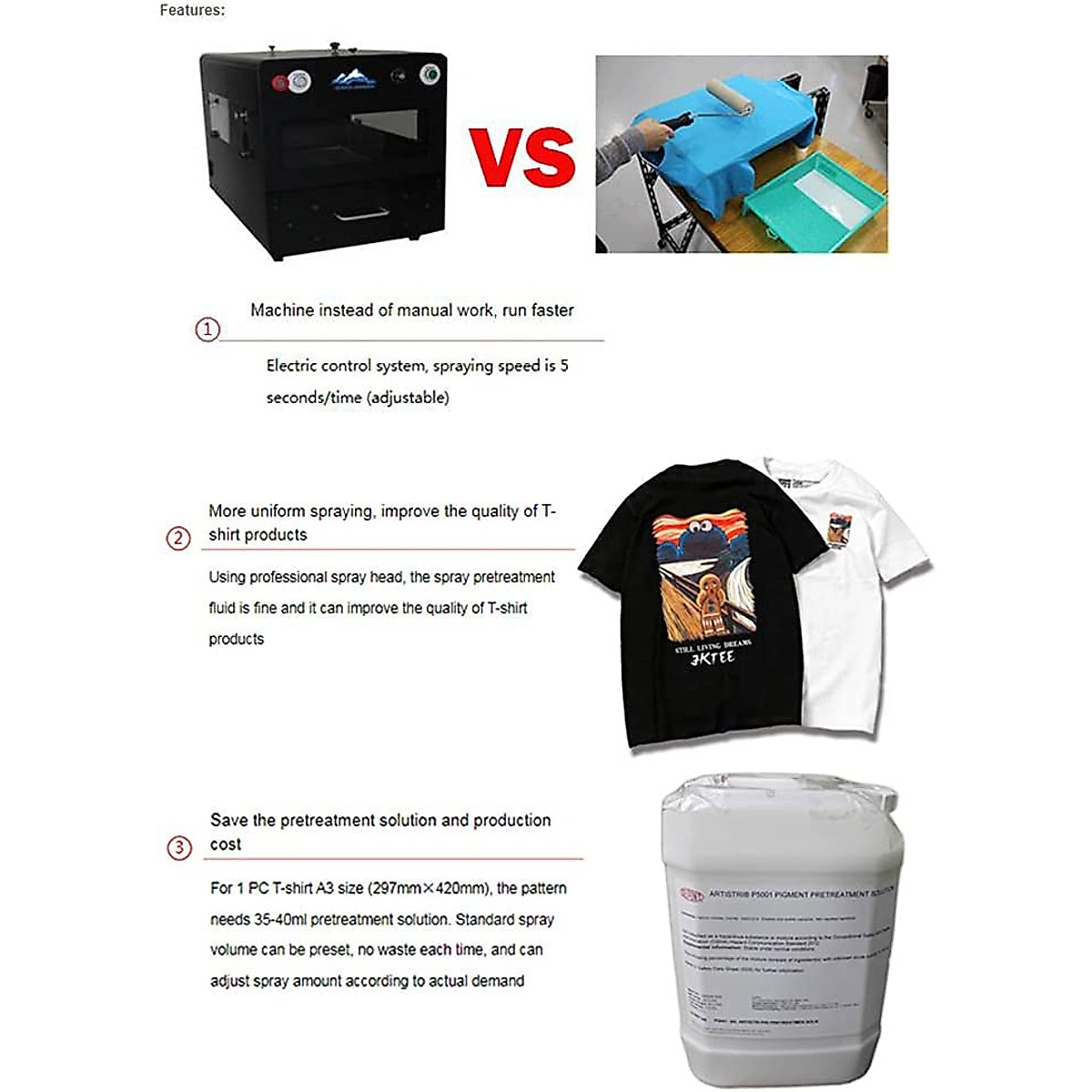 H-E 110V DTG Pretreatment Machine for DTG Printers, DTG Spray Pretreatment Machine