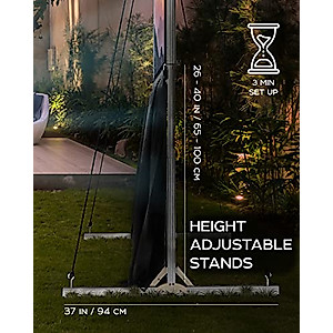 80 inch Outdoor Projector Screen and Stand or Wall Mount - 2 in 1 Indoor Outdoor Movie Screen - Premium Portable Projection Screen HD 16:9 - Large Metal Fast Foldable Fixed Frame - Theater Skirt