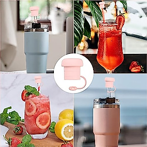 6 PCS Straw Covers Compatible with Stanley Tumbler Cups All OZ, Silicone Drinking Straw Cover Cap for Stanley Cup Accessories, Reusable Straw Protector for 6-10 mm Straw, Dust Proof Straw Topper