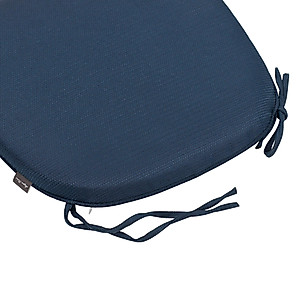 Magpie Fabrics Outdoor/Indoor 17"x16"x2" Chair Cushions with Ties Set of 2, Waterproof All Weather U-Shape Seat Pads Decoration for Patio Garden Furniture Home Office (Navy)