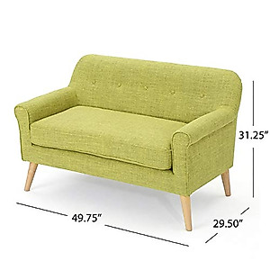 Christopher Knight Home Mariah Mid-Century Modern Loveseat, Muted Green