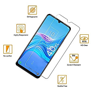 Ansxder Case for TCL 40 XL/TCL 40T,Flexible Soft TPU Scratch Resistant Non-Slip Shock Absorption Back Cover Rubber Slim Back TCL 40XL/TCL 40T Phone Case+2 Pack Tempered Glass Screen Protector