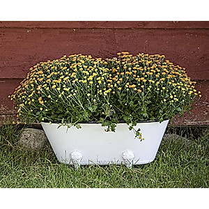 Foreside Home & Garden White Black Distressed Rim Enamel Decorative Bathtub